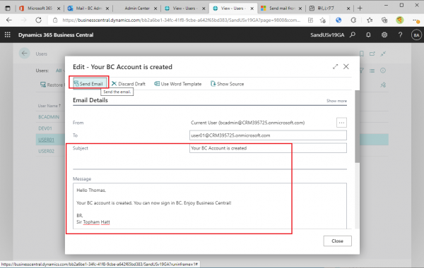 Send mail entities using word templates as body or attachment #1 | IT長のネタ帳