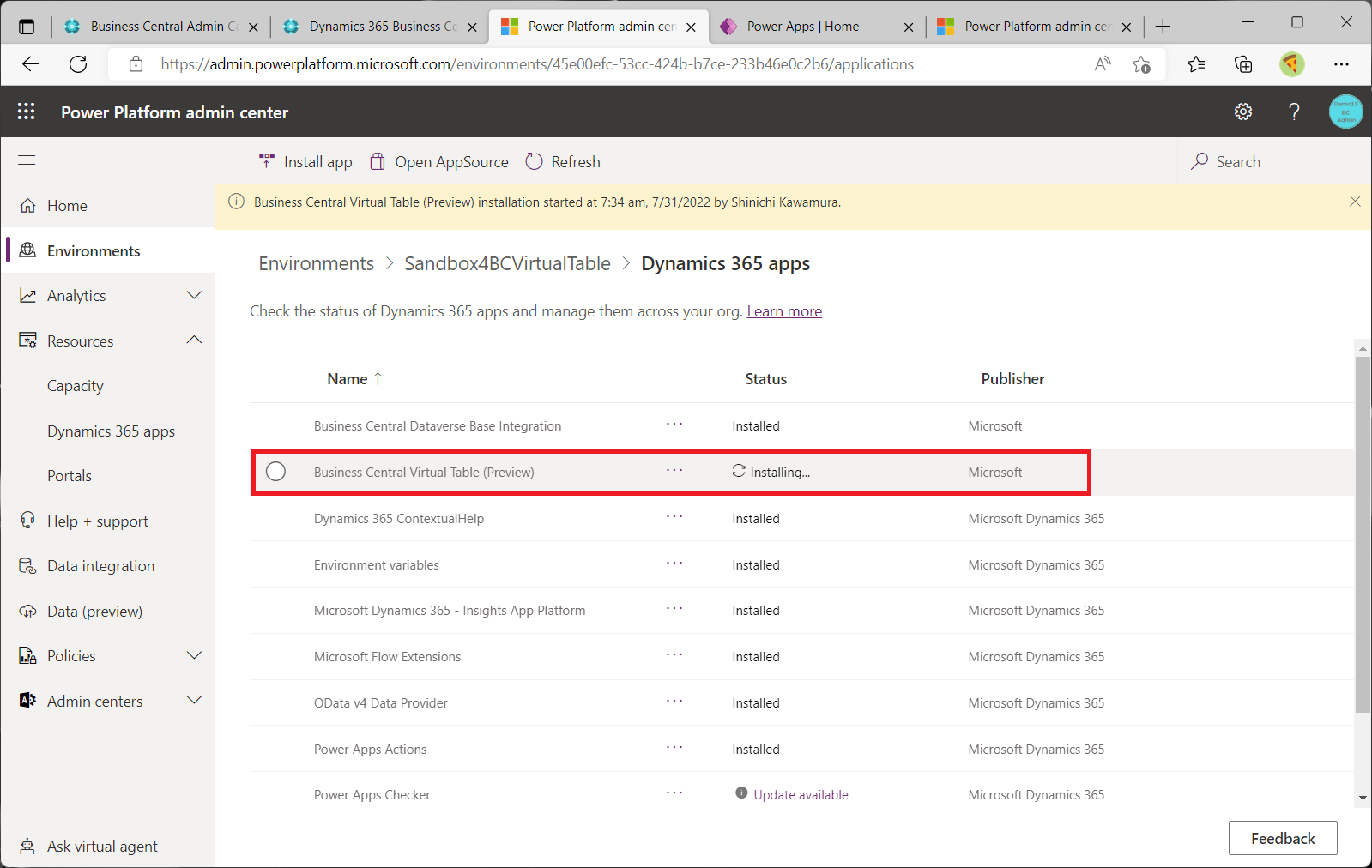 D365BC用のDataverse仮想テーブル初期設定 | IT長のネタ帳
