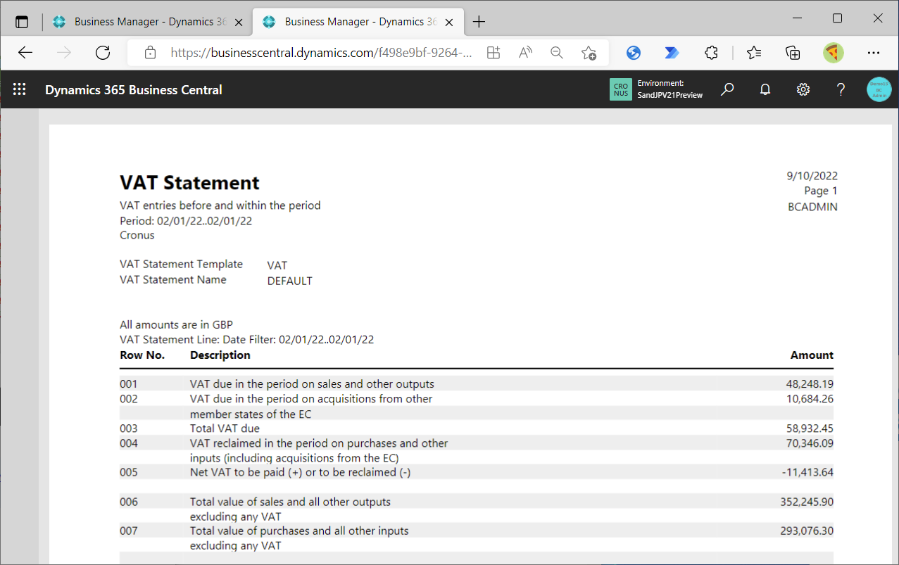 D365BC New VAT Date field on documents and entries | IT長のネタ帳
