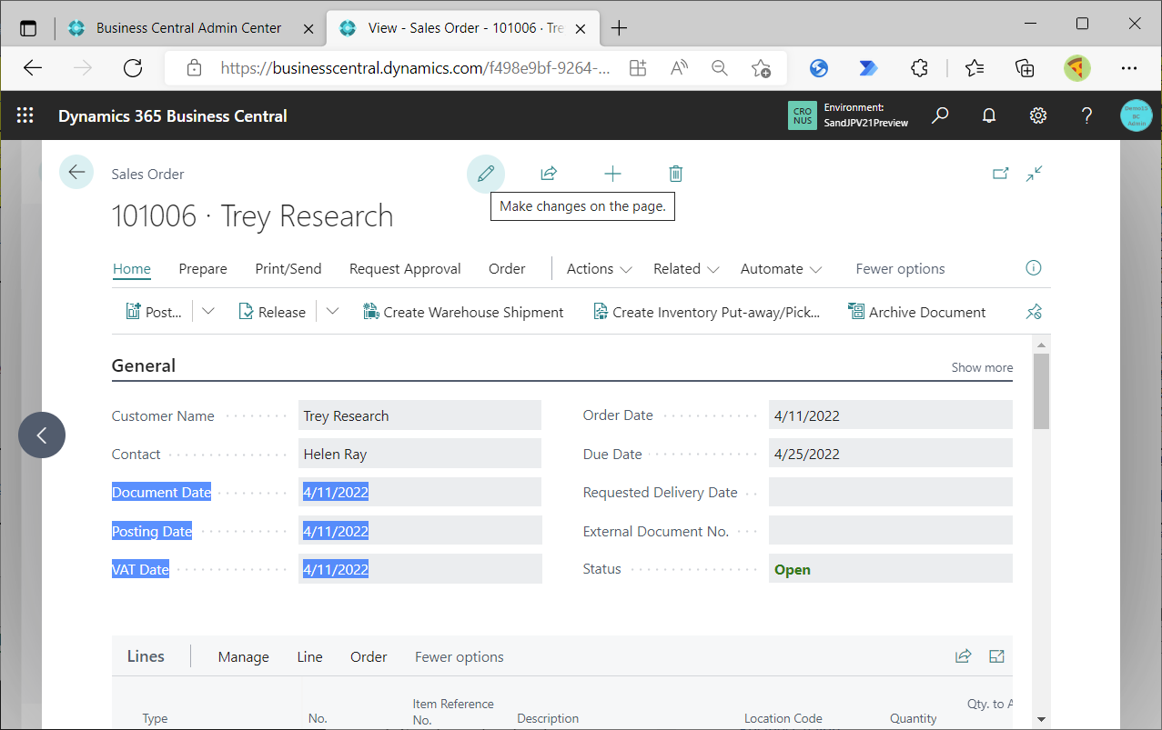 D365BC New VAT Date field on documents and entries | IT長のネタ帳